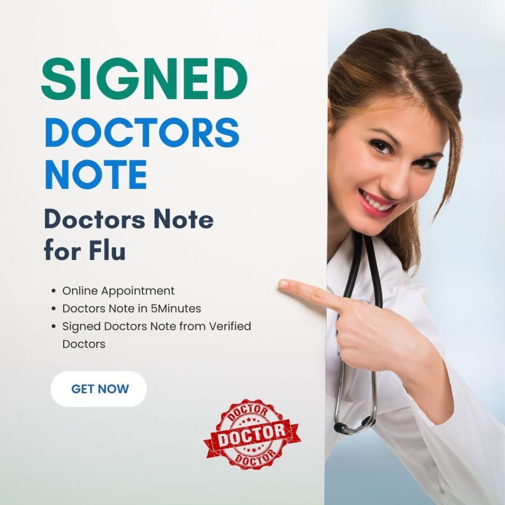Doctors Note for flu Template Sample Printable