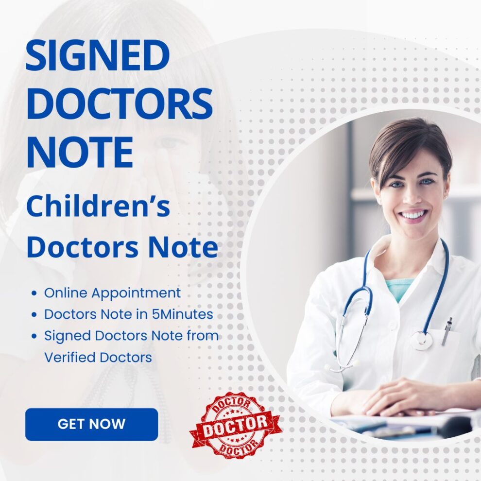 Childrens Doctors Note Template PDF Printable
