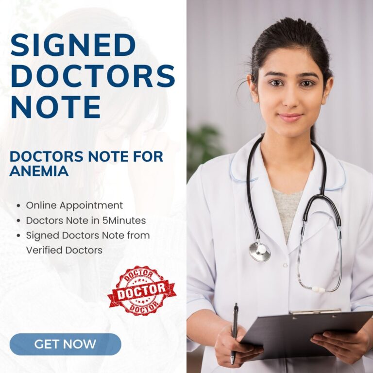 Doctors Note for Anemia Template Printable