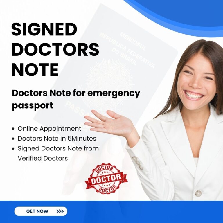Doctors Note for Emergency Passport Template