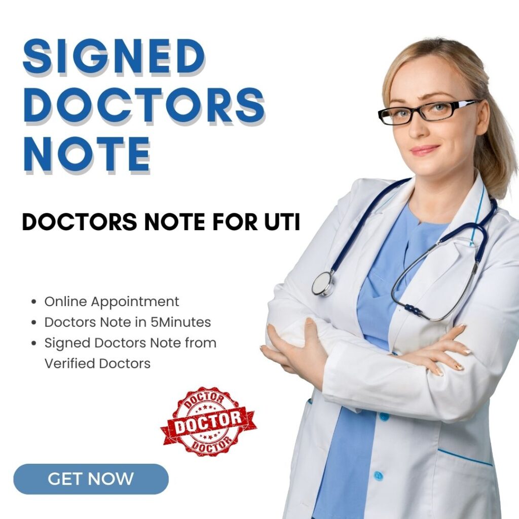Doctors Note for UTI Printable Template [Signed]