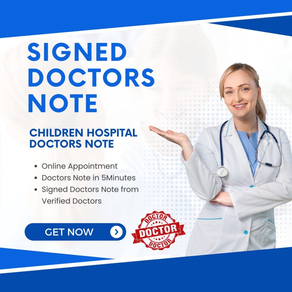 Children's Hospital Doctors Note Template Sample