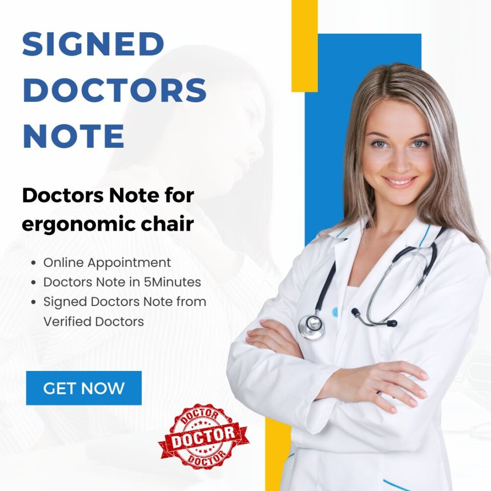 Doctors Note for Ergonomic Chair Template Printable PDF
