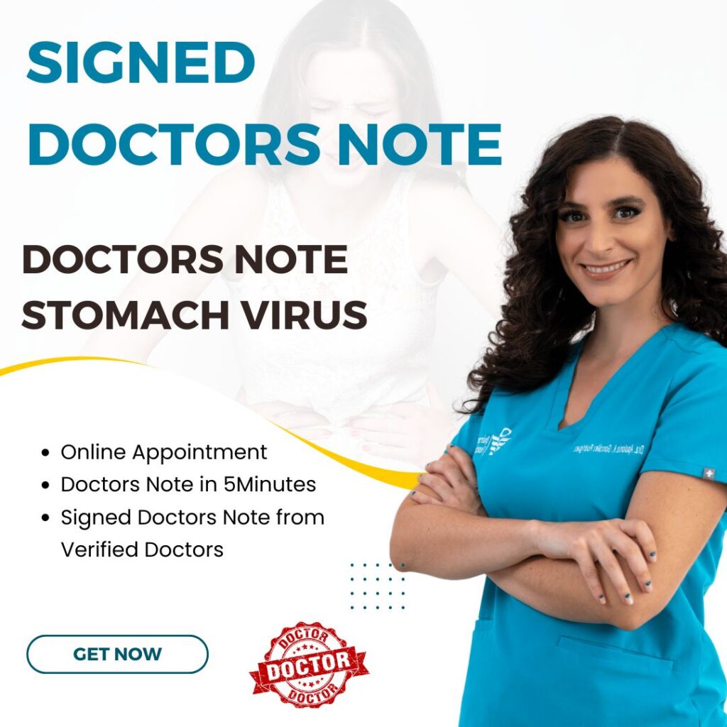 Doctors Note Stomach virus Template Printable PDF